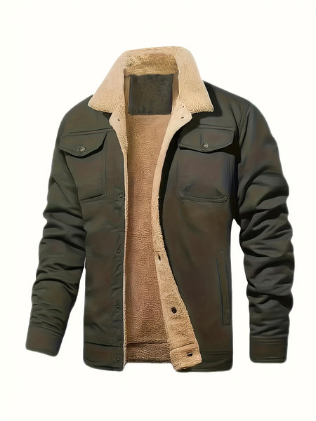 Riolio Stylish Classic Men's Lapel Collar Coat For Winter, Men's Outfi